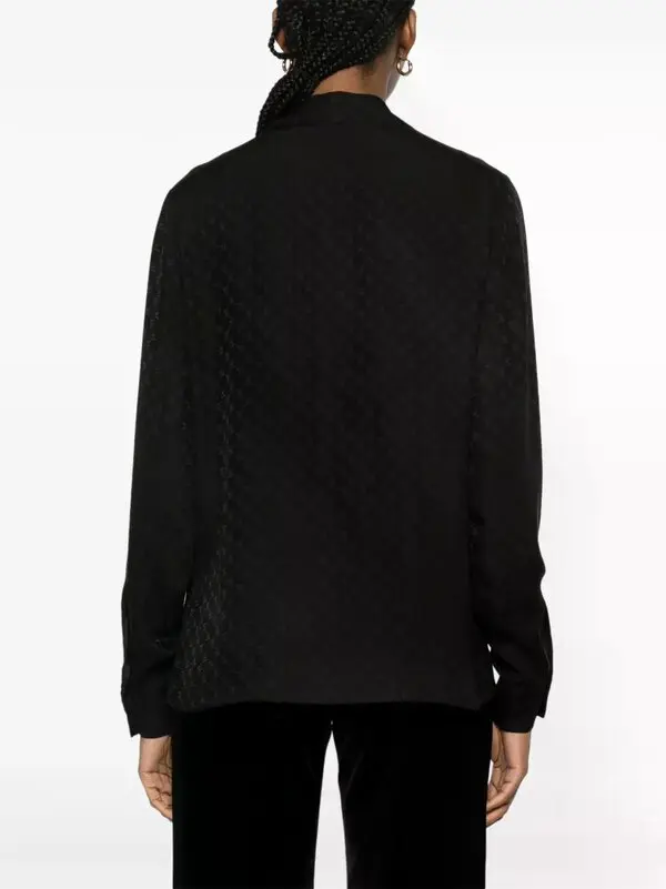 Palm Angels Silk Monogram Jacquard Blouse