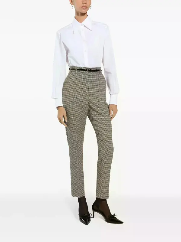 Dolce & Gabbana Houndstooth Virgin Wool Trousers