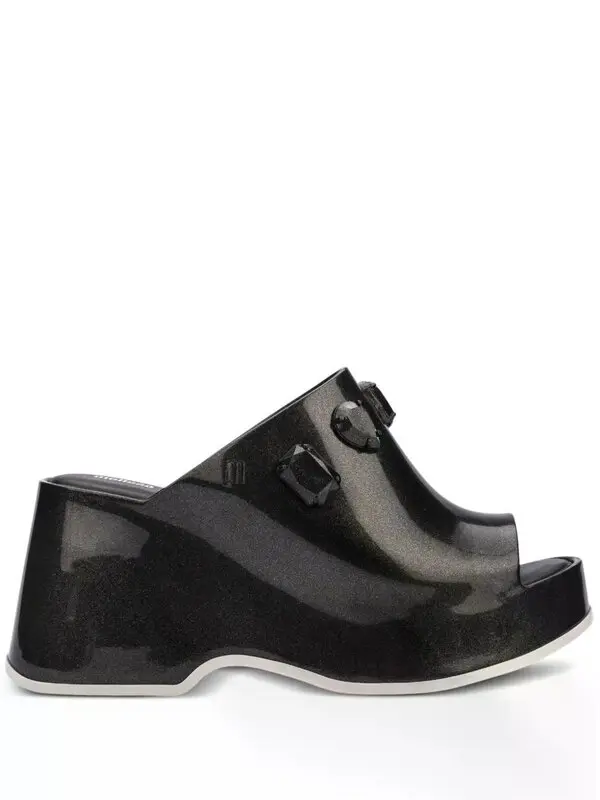 Melissa Patty Stones Mules - Black