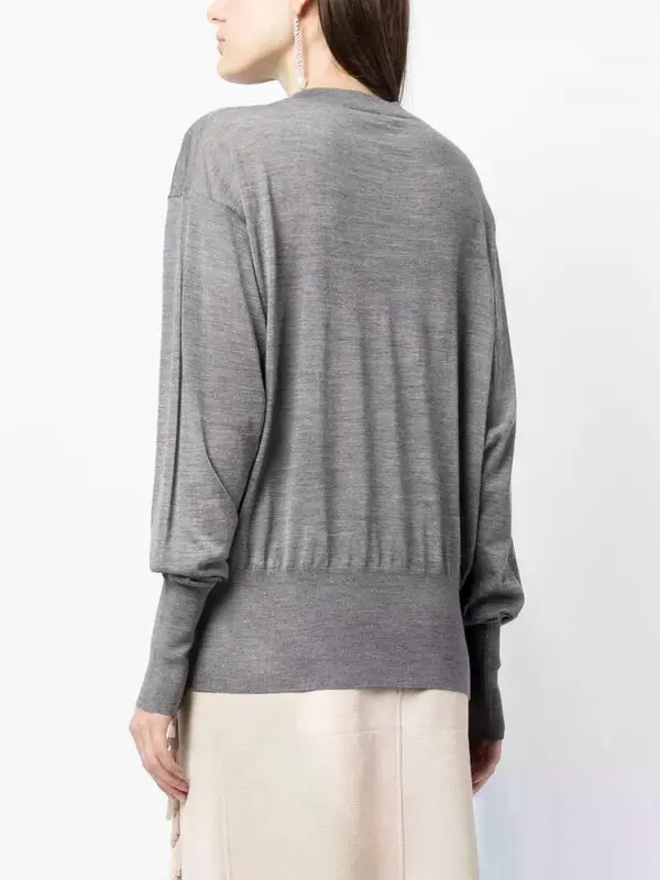 Stella McCartney Fine-knit Cut-out Jumper - Grey