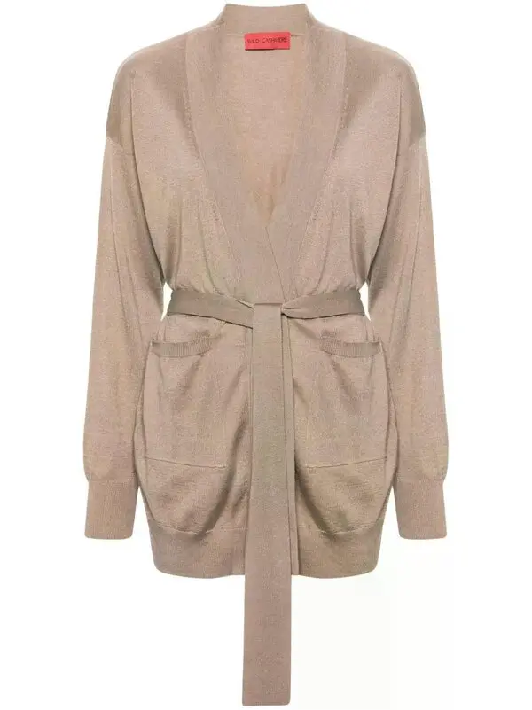 WILD CASHMERE Scarlet Open-front Belted Cardigan - Neutrals