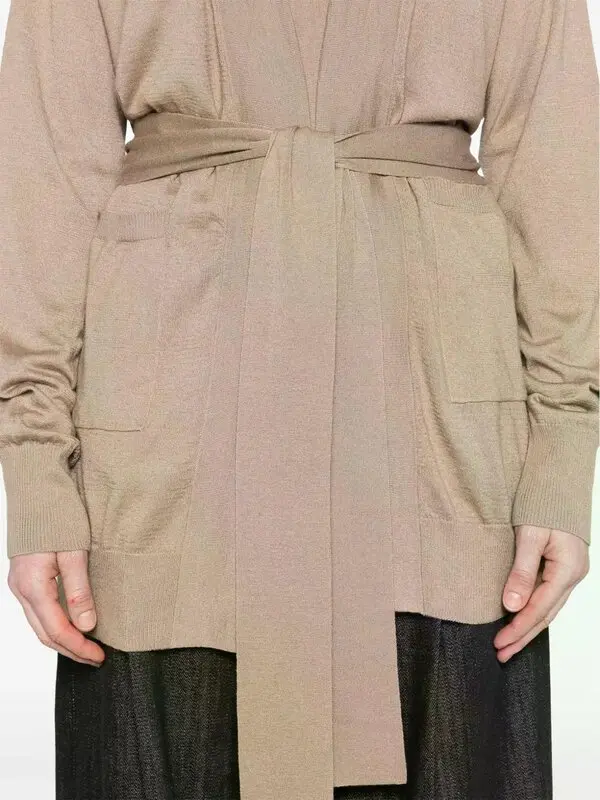 WILD CASHMERE Scarlet Open-front Belted Cardigan