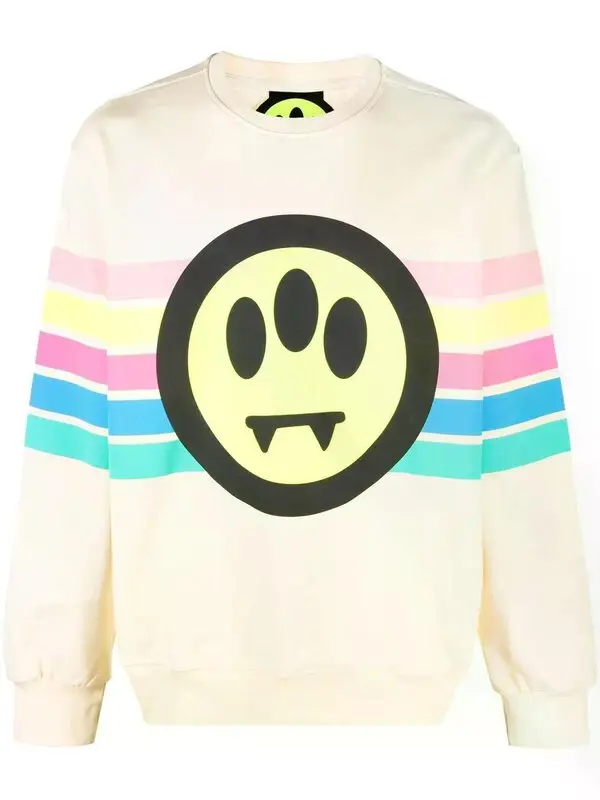 BARROW Smiley Face Print Sweatshirt - White