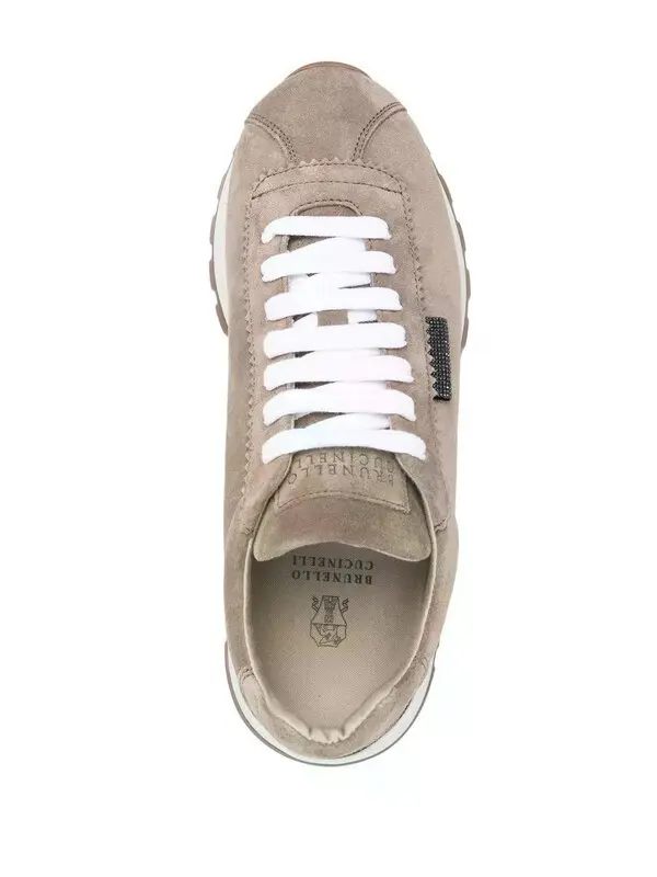 Brunello Cucinelli Bead-detail Low-top Sneakers - Neutrals