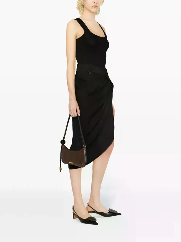Jacquemus Ribbed Gros Grain Tank Top - Black