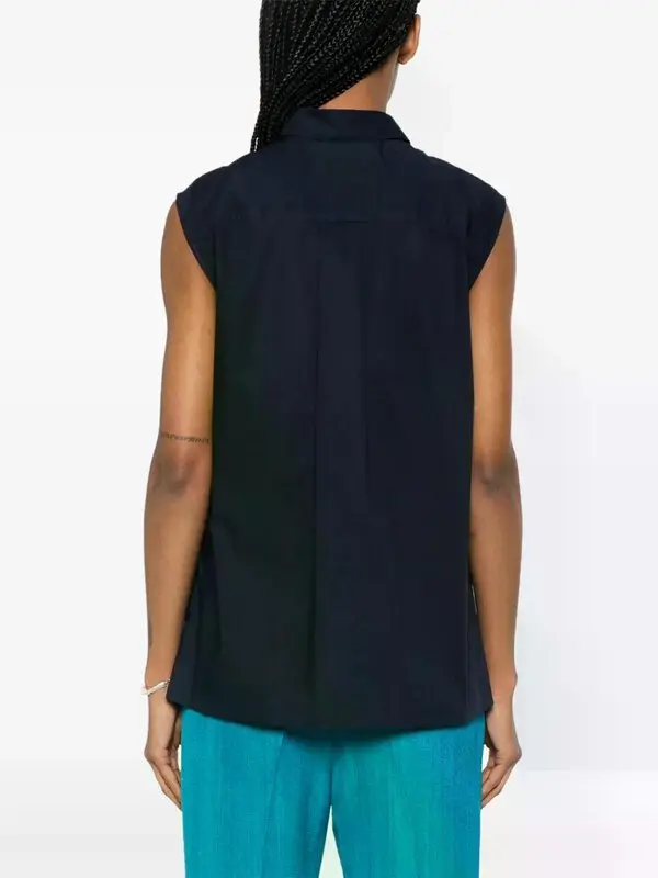 Officine Générale Sleeveless Organic Cotton Poplin Shirt