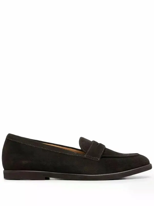 SCAROSSO Monica Leather Loafers - Brown
