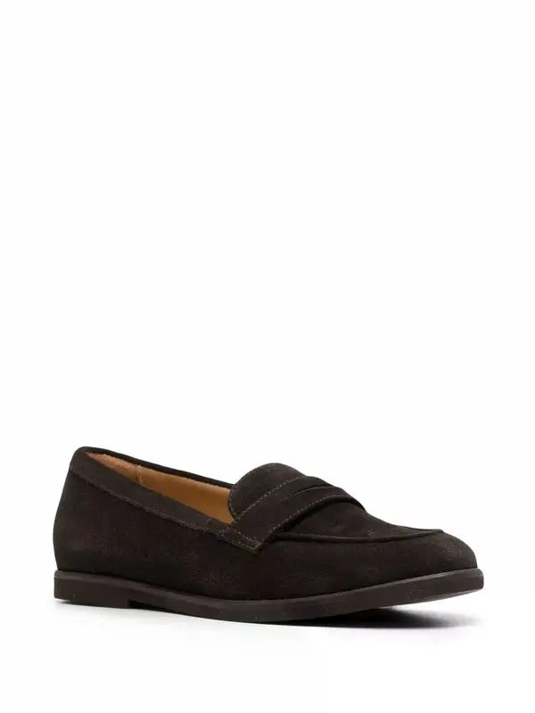 SCAROSSO Monica Leather Loafers - Brown