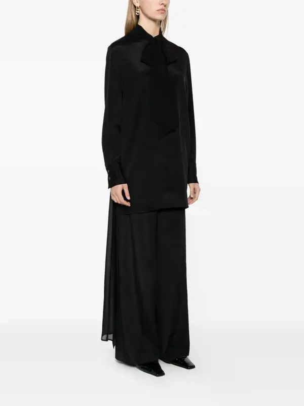 P.a.r.o.s.h Silk Satin Mini Dress With Chiffon Cape