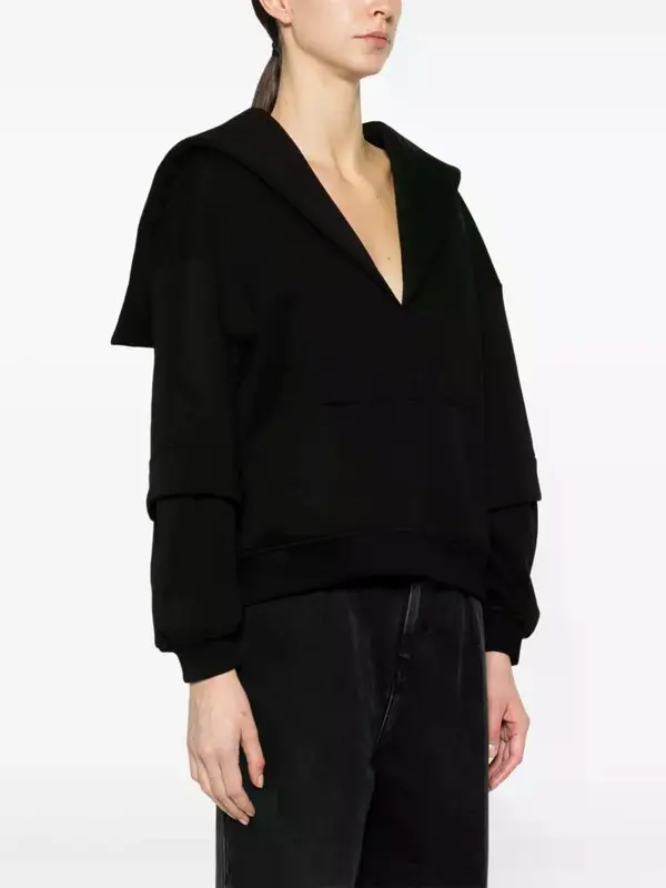 IOANA CIOLACU Sailor Collar V-neck Top