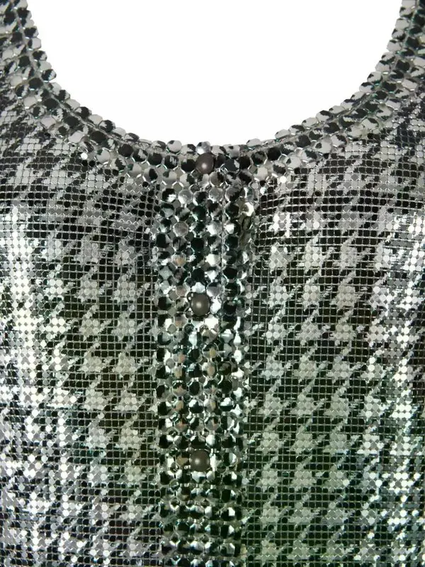 Rabanne Metallic Sequin Houndstooth Tank Top