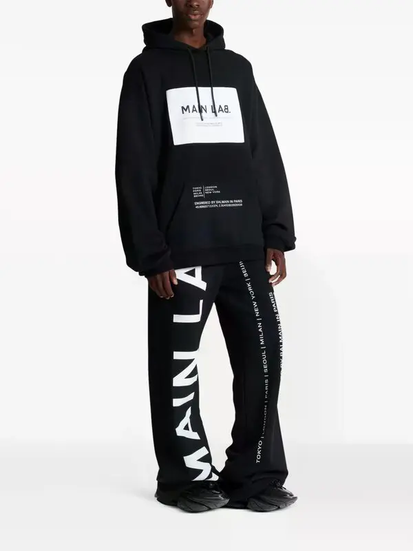 Balmain Logo-patch Cotton-blend Hoodie