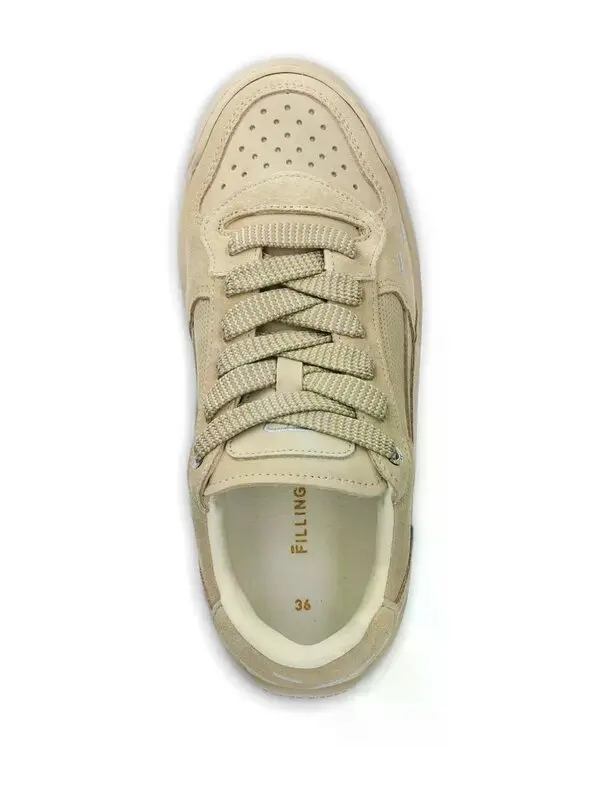 Filling Pieces Perforated Panel Leather Trainers - Neutrals