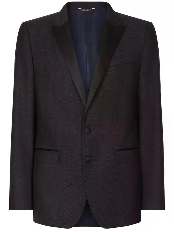 Dolce & Gabbana Contrasting Lapels Two-piece Suit - Black