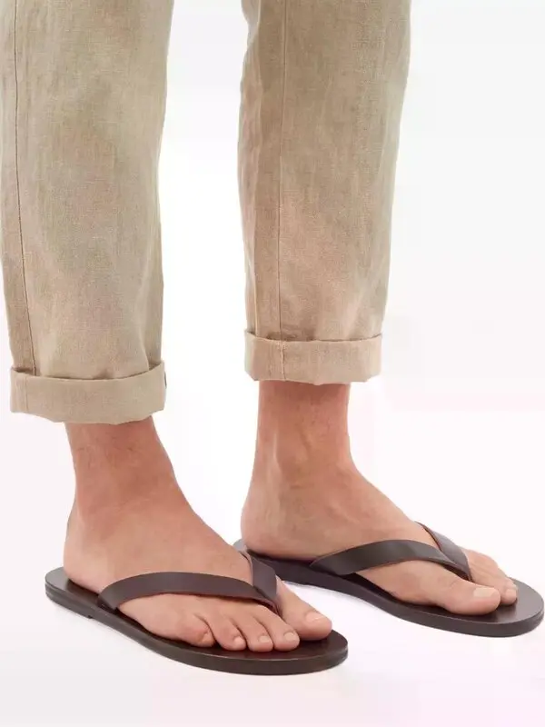 ANCIENT GREEK SANDALS Solon Flat Leather Sandals - Brown