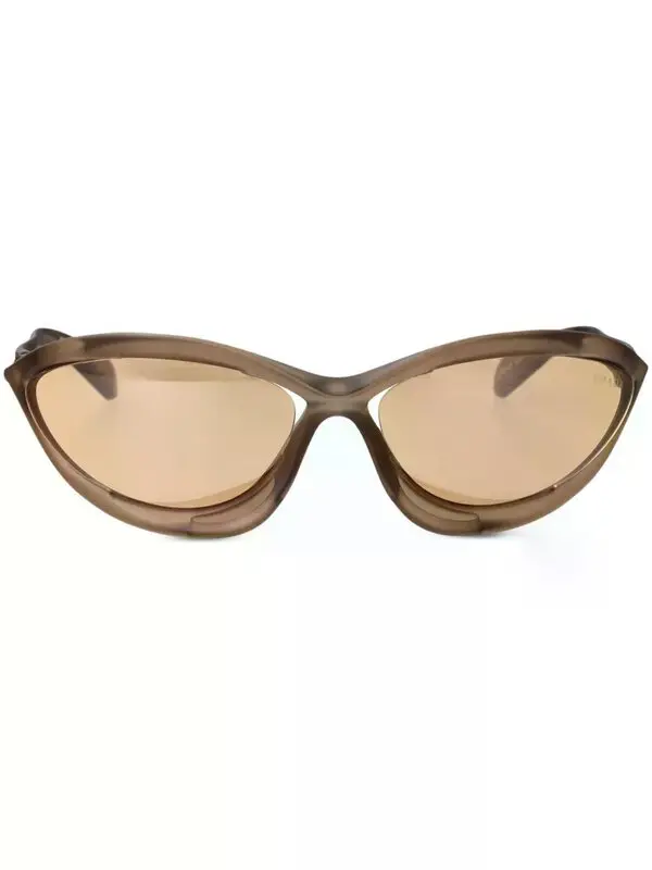 Prada Oval Frame Sunglasses - Brown