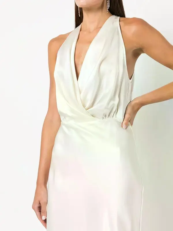 Michelle Mason Draped Halterneck Gown