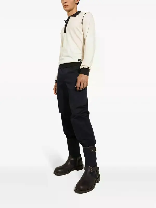 Dolce & Gabbana Logo Tag Cotton-blend Tapered Trousers