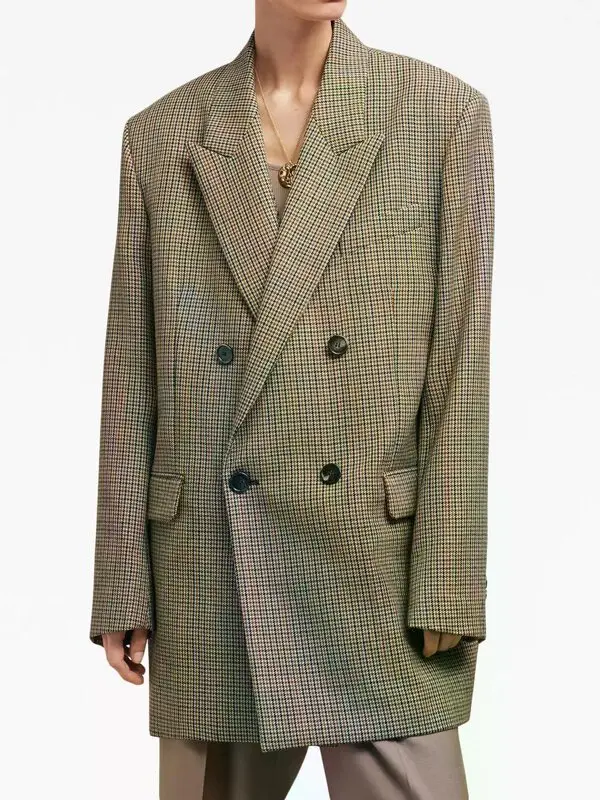 AMI Paris Check-print Double-breasted Blazer