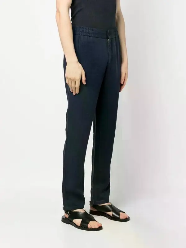 Orlebar Brown Navy Linen Straight-leg Trousers