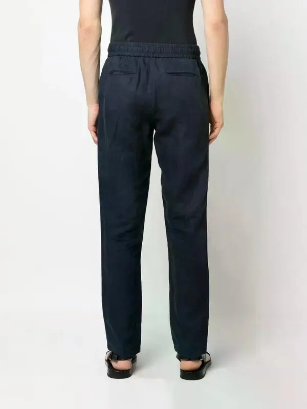 Orlebar Brown Navy Linen Straight-leg Trousers