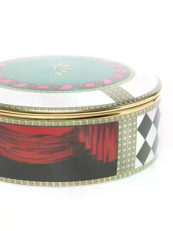 GINORI 1735 Elephant Round Porcelain Box - Multicolour