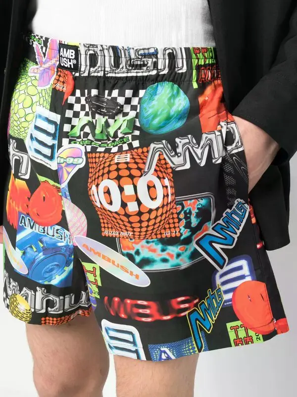 AMBUSH Graphic Print Elasticated Waistband Shorts