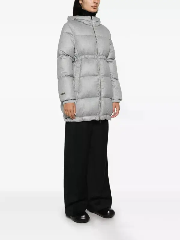 Peserico Padded Down-feather Filled Hooded Coat - Grey