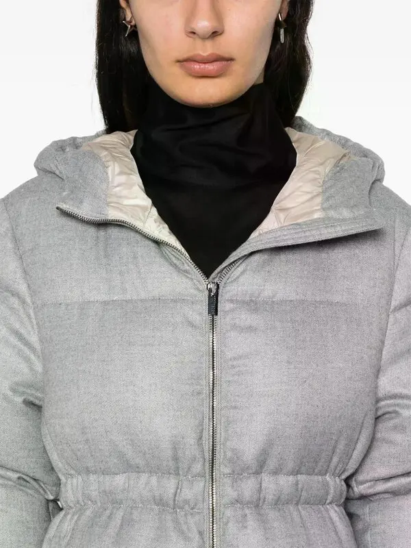 Peserico Padded Down-feather Filled Hooded Coat
