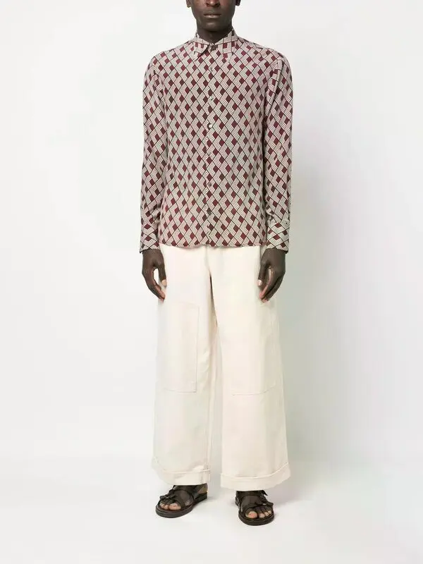 Etro White Stretch-cotton Wide-leg Trousers