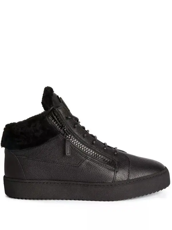GIUSEPPE ZANOTTI Kriss Winter Mid-top Sneakers With Shearling Lining - Black
