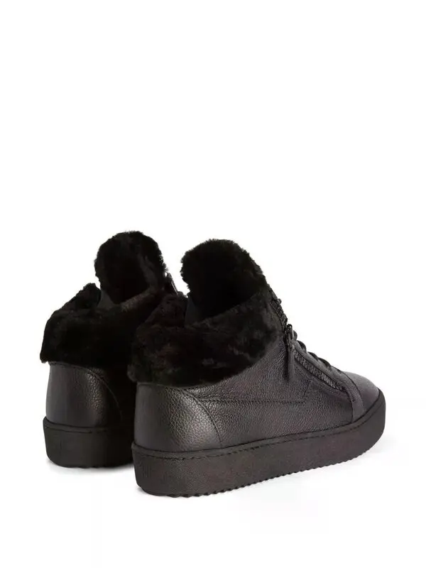 GIUSEPPE ZANOTTI Kriss Winter Mid-top Sneakers With Shearling Lining - Black