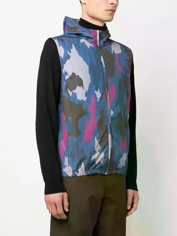 DRUMOHR Abstract Print Hooded Gilet