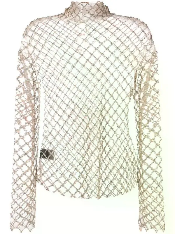Isabel Marant Étoile Sheer Crystal-embellished Mesh Top - Neutrals