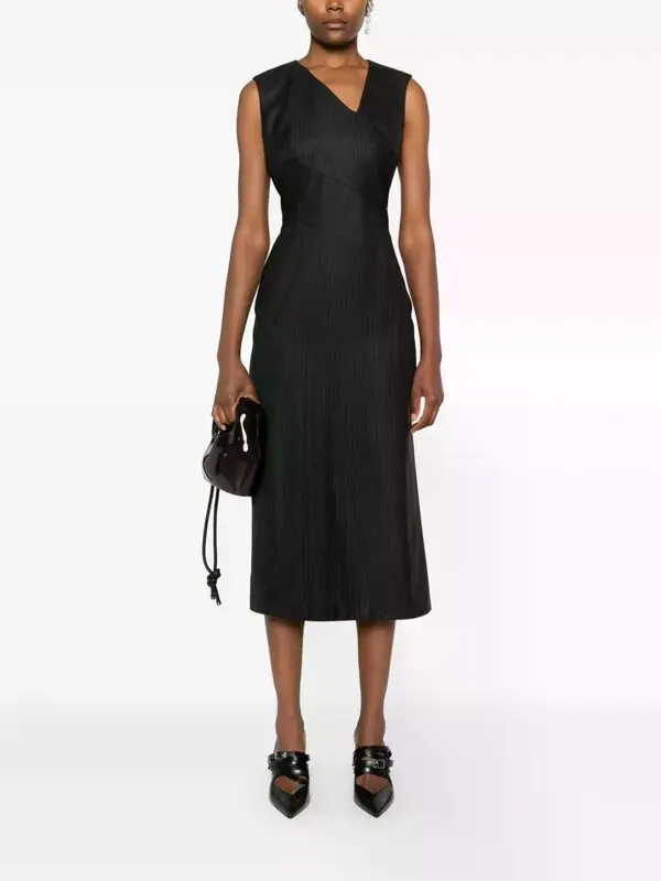 Alexander McQueen Pinstriped Midi Dress