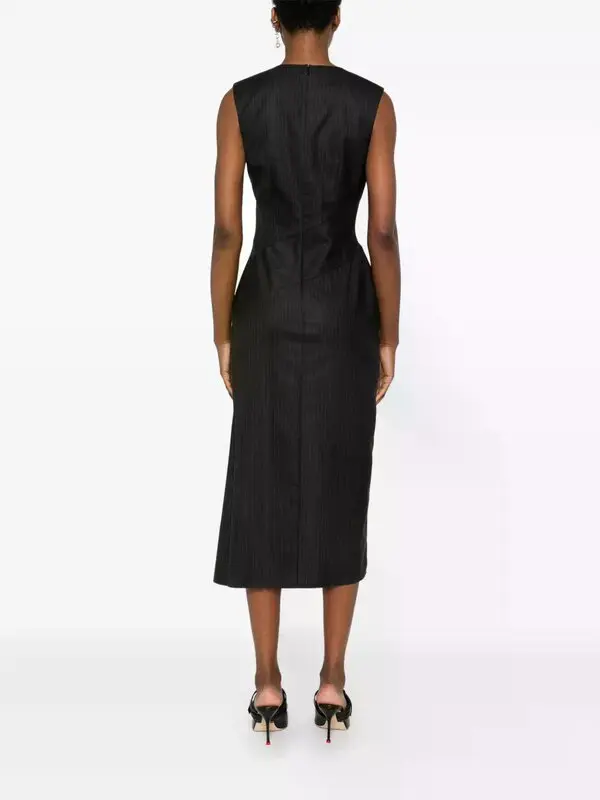 Alexander McQueen Pinstriped Midi Dress