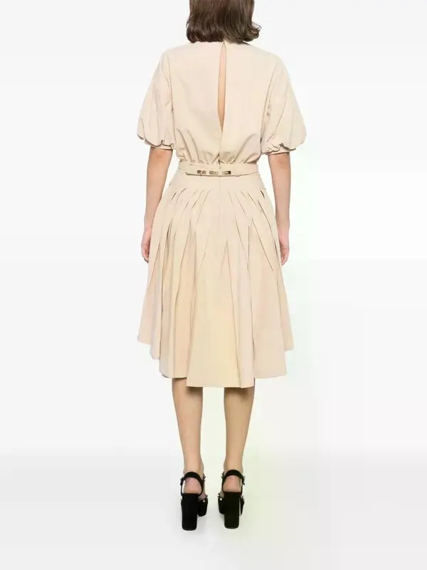 SAIID KOBEISY Crepe Puff Sleeve Dress - Neutrals