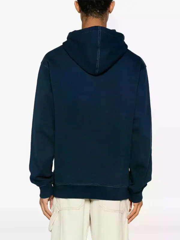 MSGM Logo Embroidered Cotton Hoodie
