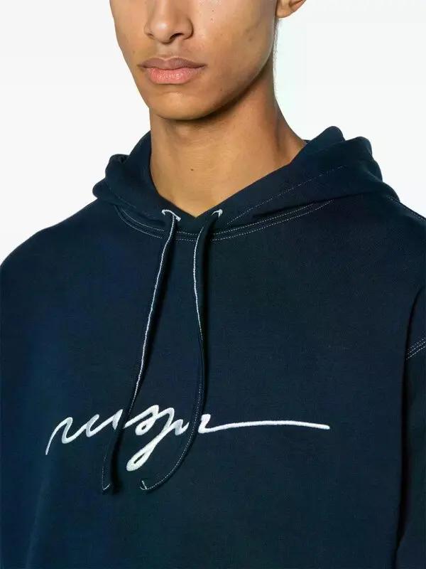 MSGM Logo Embroidered Cotton Hoodie