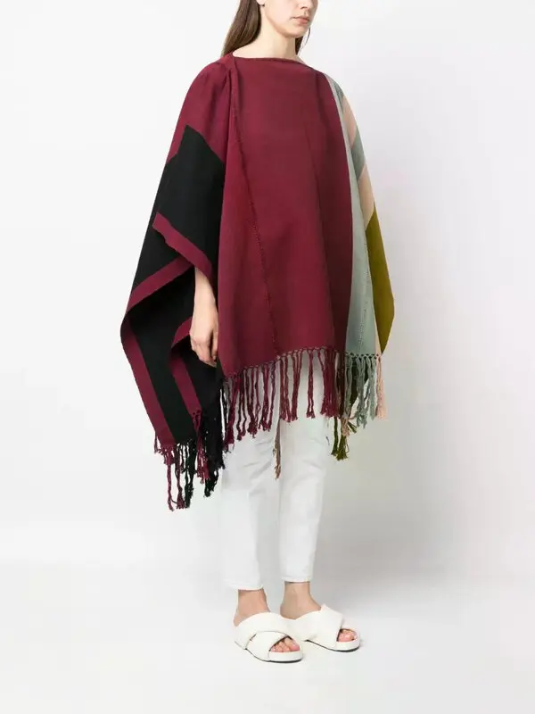 Colville Striped Cotton Poncho