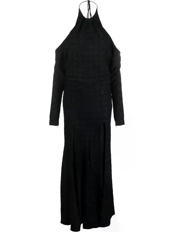 Philosophy Di Lorenzo Serafini Halterneck Tie-fastening Maxi Dress - Black