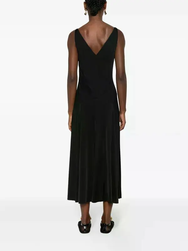 LANVIN Eyelet Detailing V-neck Sleeveless Dress