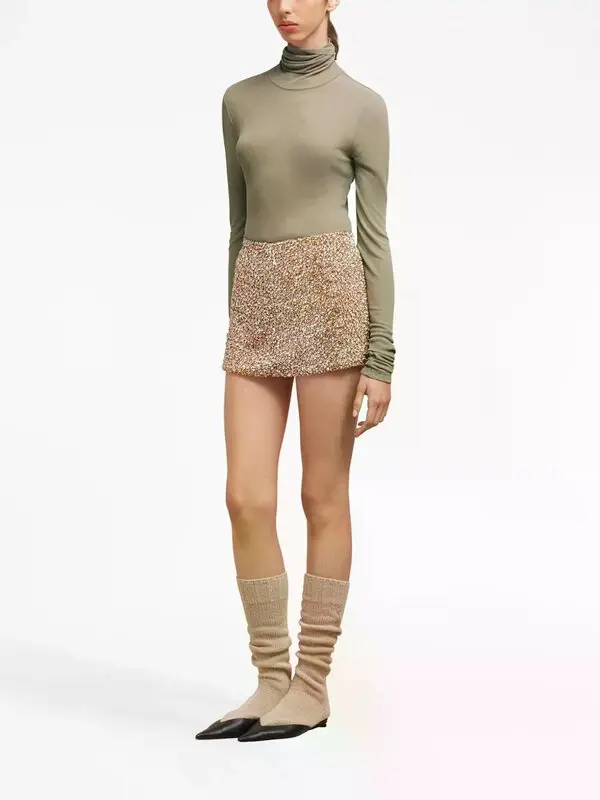 AMI Paris Roll Neck Ribbed Sweater