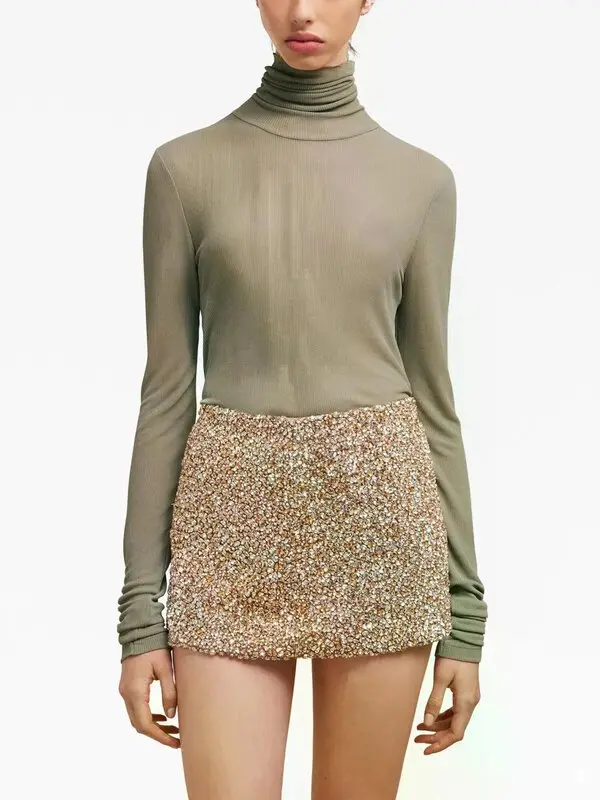 AMI Paris Roll Neck Ribbed Sweater