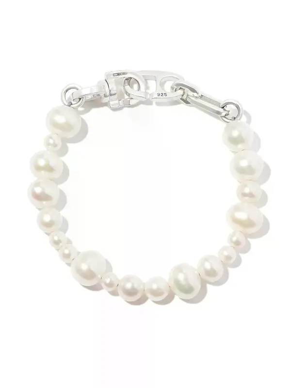 MAOR Pearl And Link Bracelet - Silver