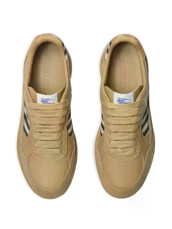 Burberry Leather And Check Terrace Sneakers