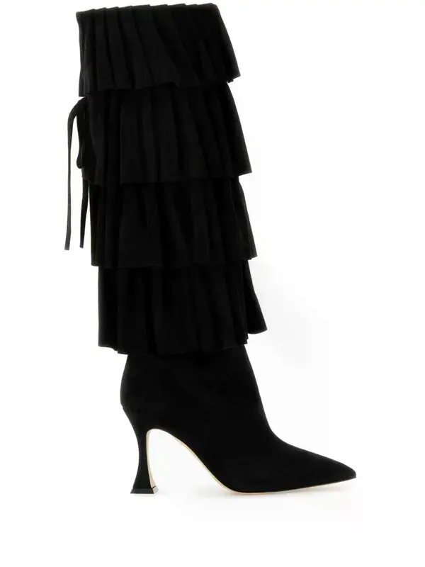 Manolo Blahnik 90mm Miralone Boots - Black