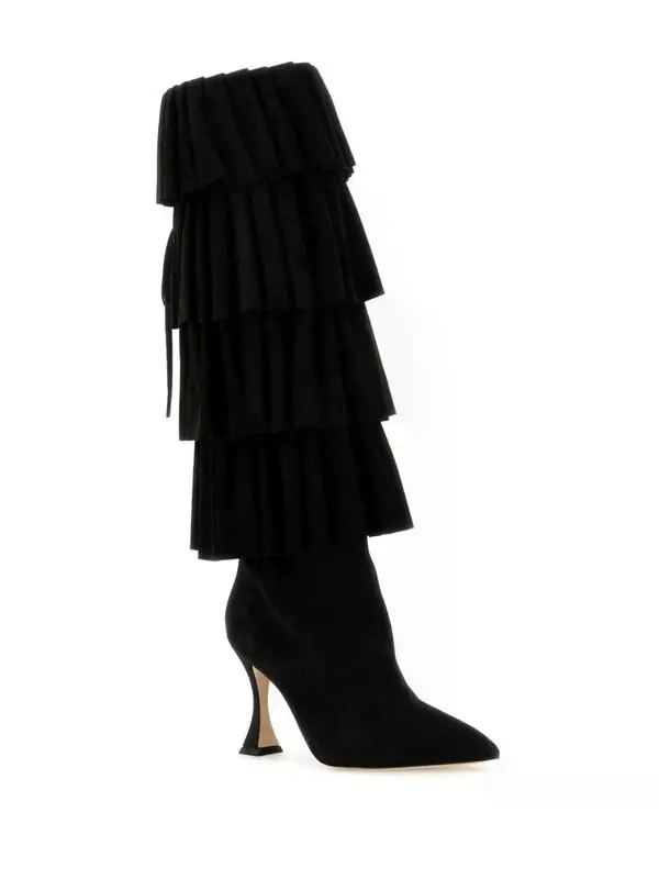 Manolo Blahnik 90mm Miralone Boots - Black