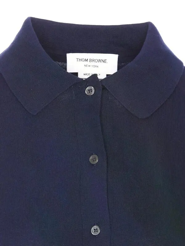 Thom Browne 4-bar Stripe Jersey Polo Shirt - Blue