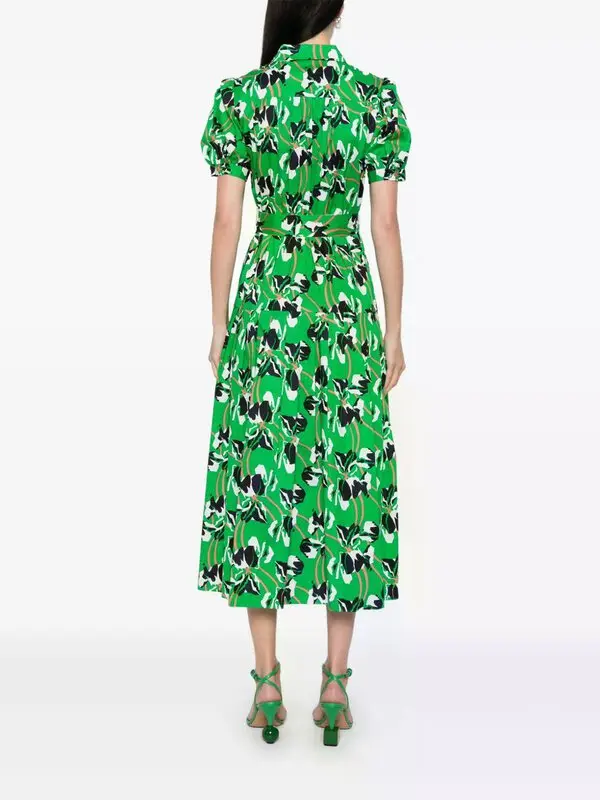 Diane Von Furstenberg Jonah Midi Dress In Grass Floral Print